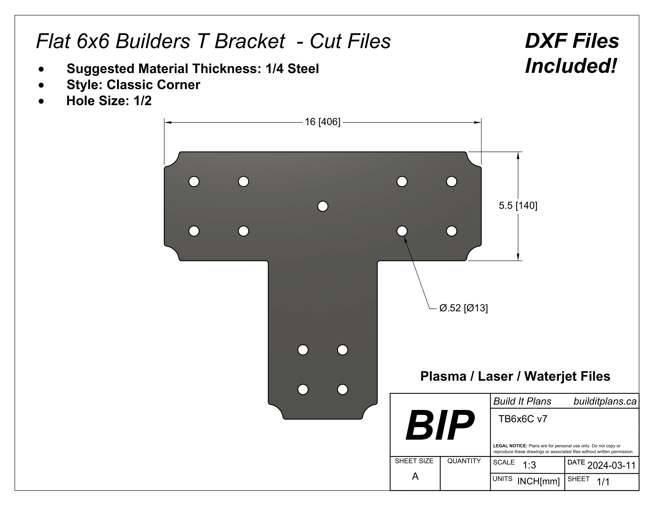 Construction Brackets – Build It Plans • DXF Files + PDF Plans